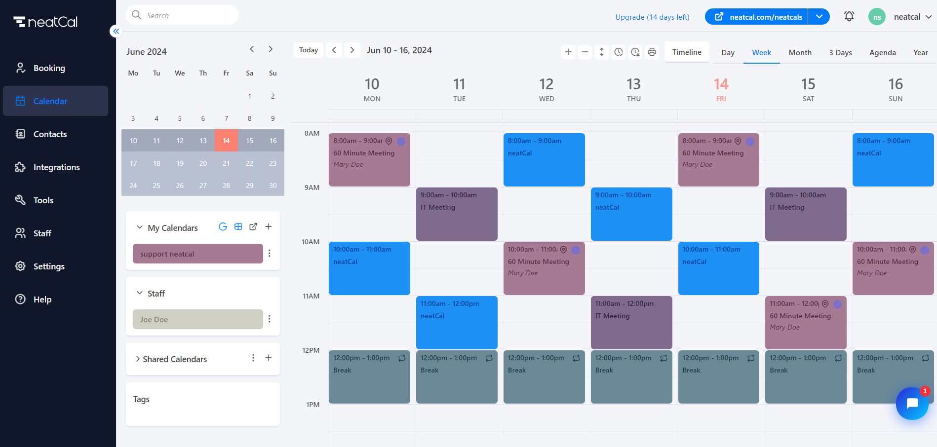 View your Appointments in the Dashboard